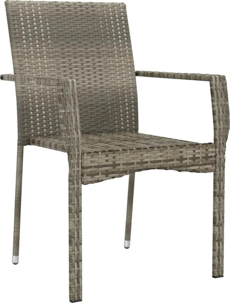 vidaXL Zahradní židle s poduškami 2 ks polyratan [319878] Barva: Černá