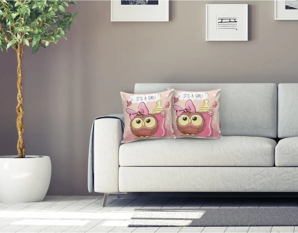 Dětský povlak na polštář 43x43 cm Girl Owl – Mila Home