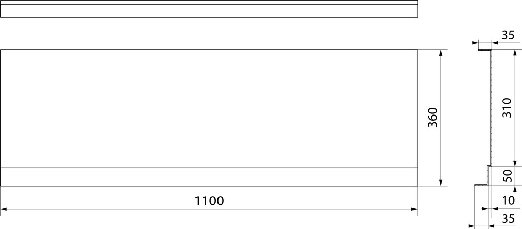 Polysan Deep Plain Nika 84872 panel 110 x 36 cm