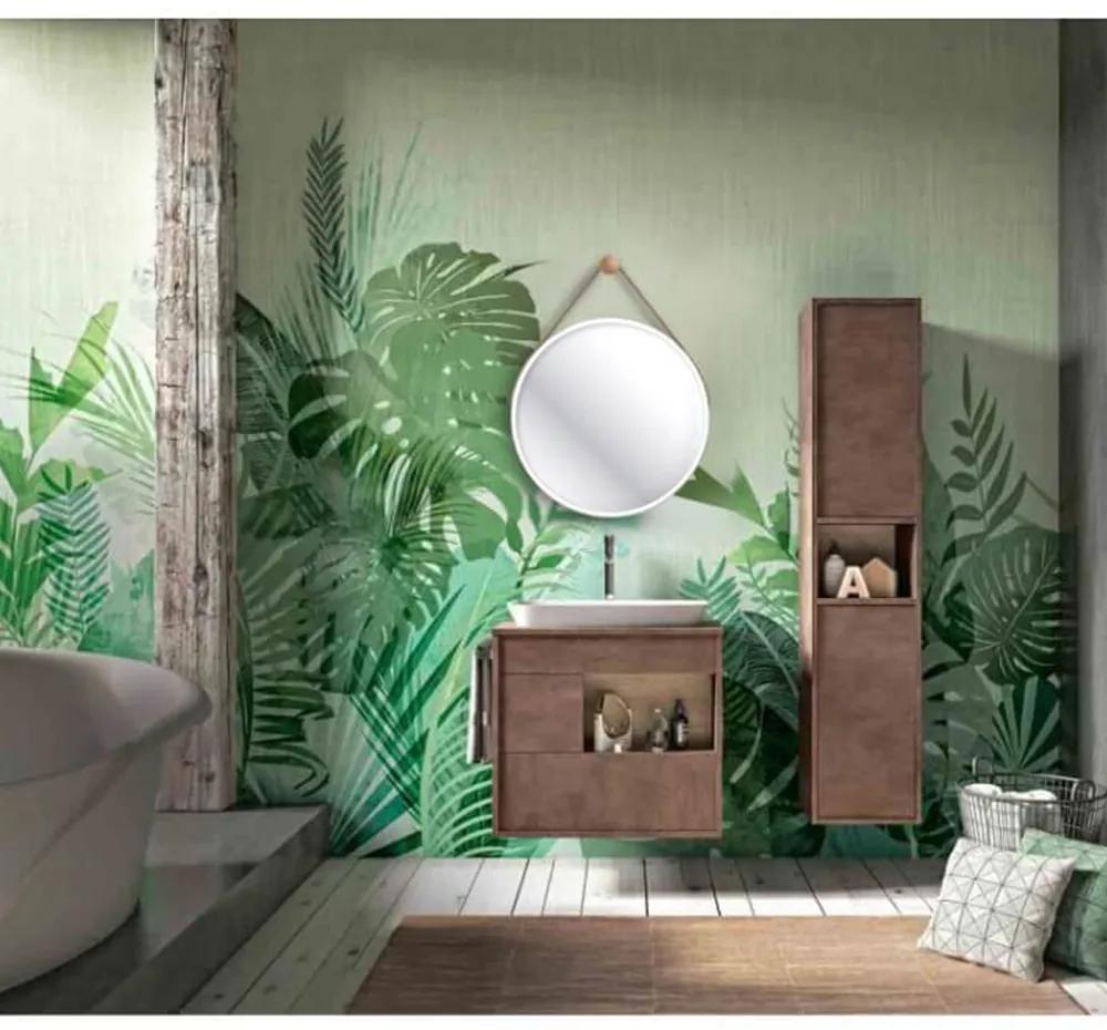 Zrcadlo, bambus/bílá, LEMI 1
