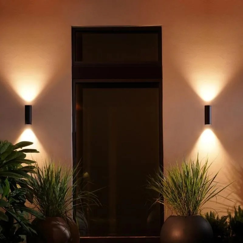 PH 17463/30/P7 HUE Appear SVÍTIDLO VENKOVNÍ NÁSTĚNNÉ LED RGBW 2x8W 1200lm IP44, černá - PHILIPS HUE (915005842801)