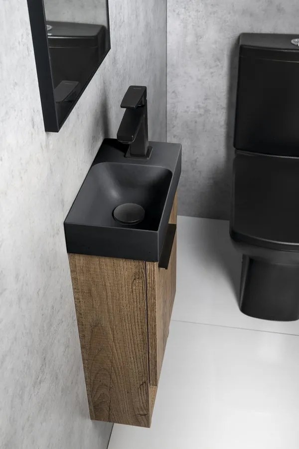 Sapho Piccolino betonové umývátko 30,8 x 10 x 17 cm baterie vpravo antracit PK30516