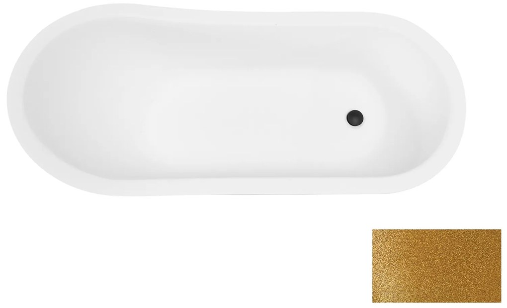BESCO Volně stojící vana OTYLIA Glam - zlatá Barva - GLAM 01 - zlatá, Nožičky k vaně - Chromové, Rozměr vany - 170 × 77 cm - VANMER170CG1