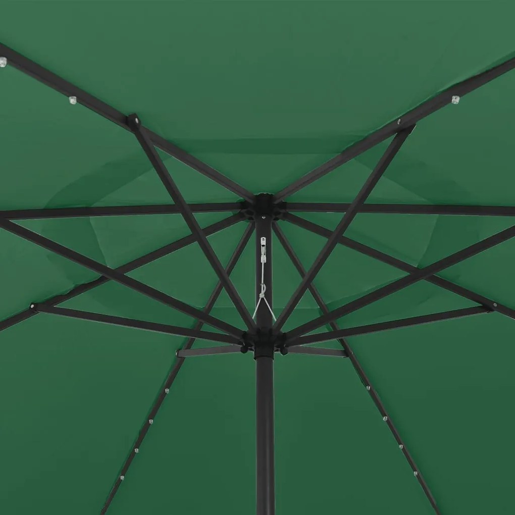 Zahradní Slunečník S Led Osvětlením 400 Cm Zelený