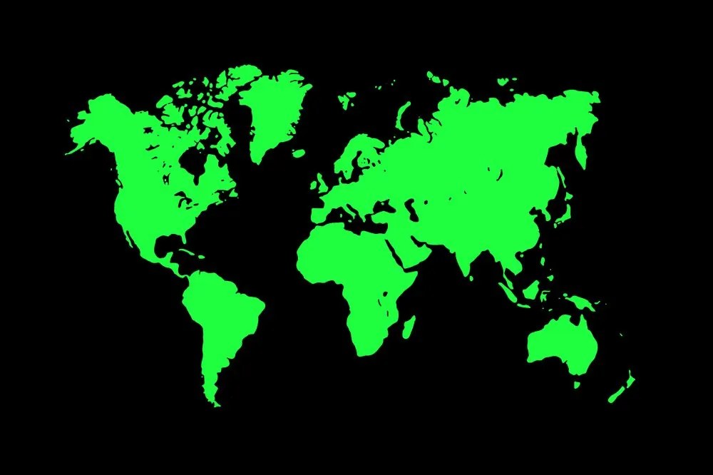 Samolepící tapeta zelená mapa na černém pozadí