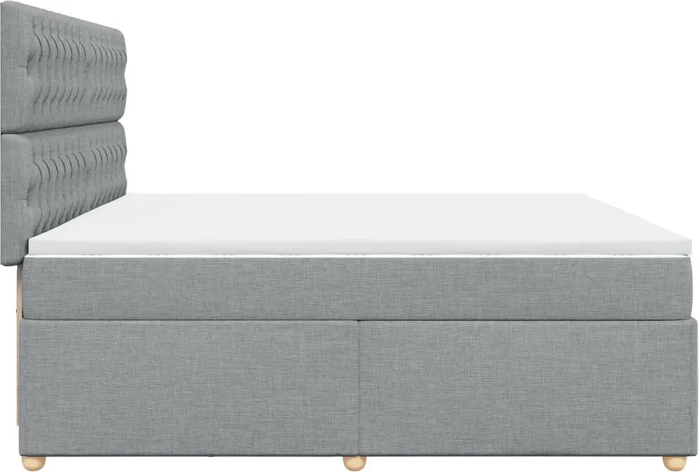 Box spring postel s matrací světle šedá 200 x 200 cm textil 3291394