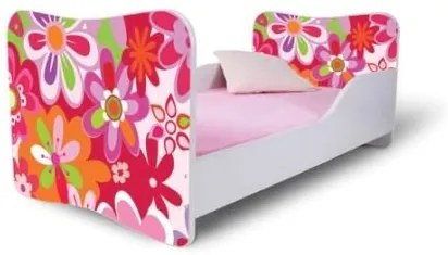 Dětská postel - Barevné kytičky - butterfly - 140 x 70 cm