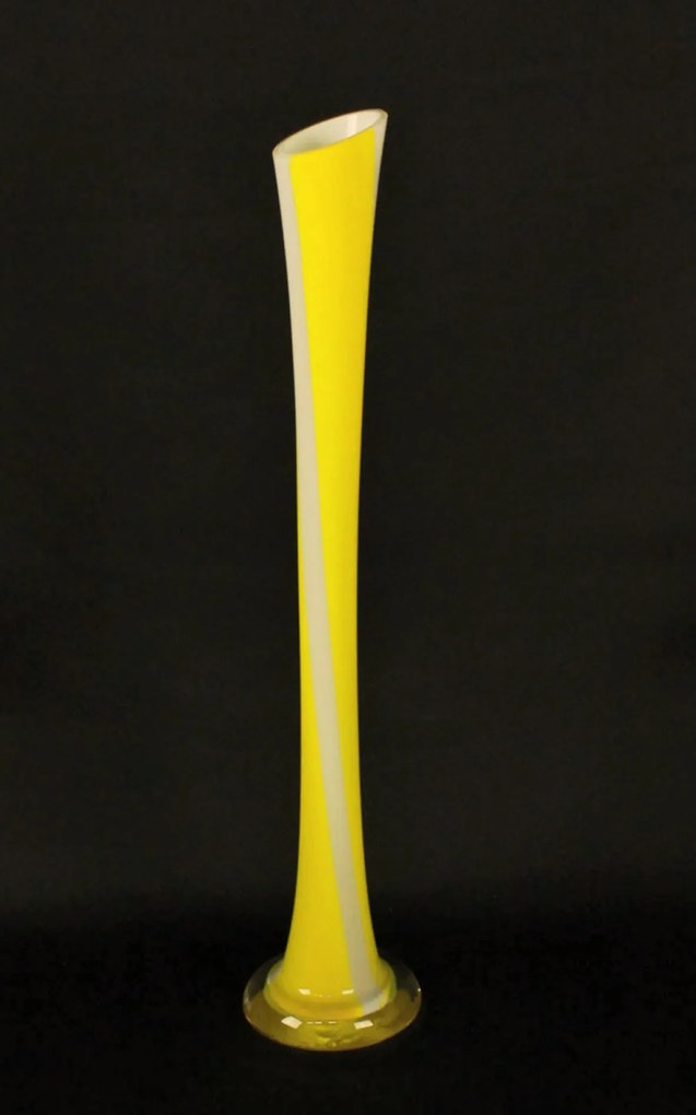 Levné-garnýže.cz - Váza designová Píšťala velká žlutá 80 - 90 cm