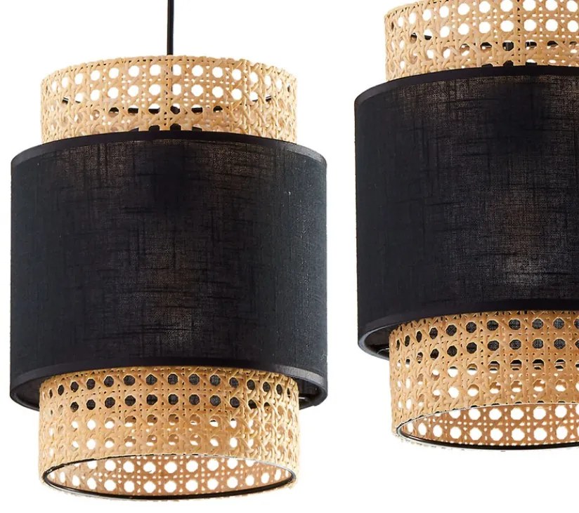 TK LIGHTING Sada osvětlení - BOHO, sestava č. 3, černá/slámová