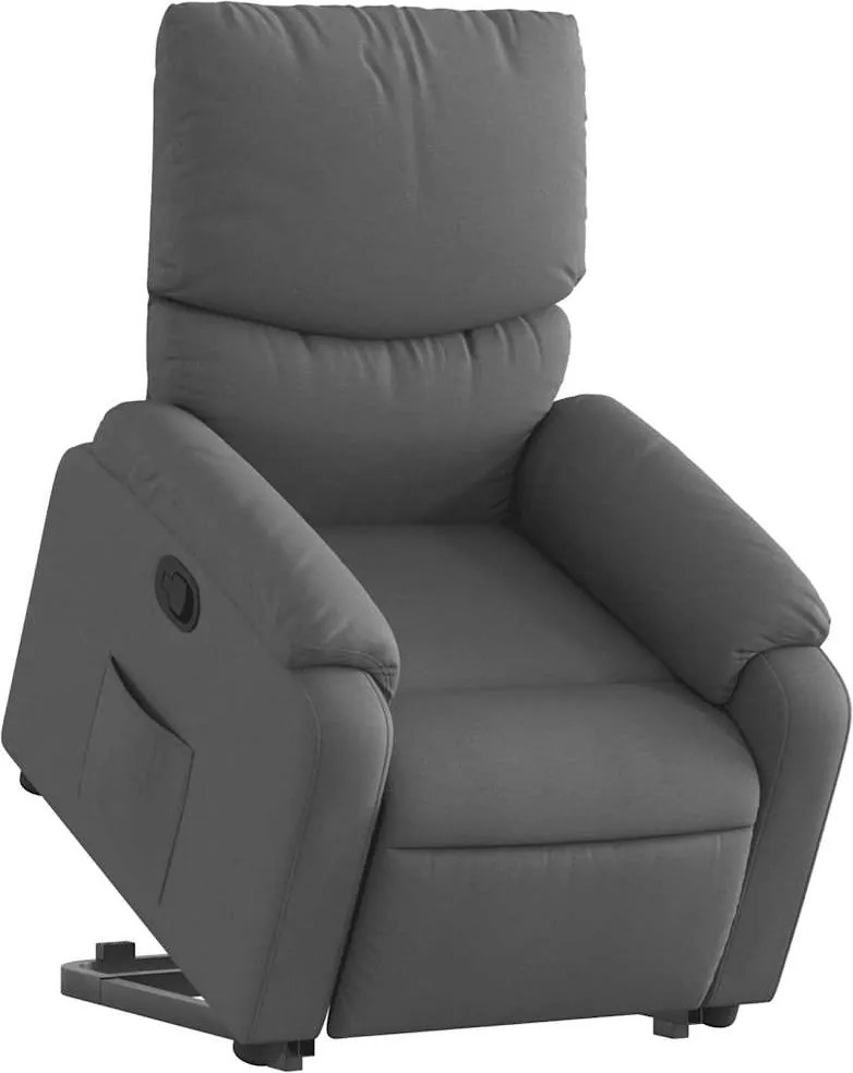 Zvedací polohovací křeslo tmavě šedé textil 3204825