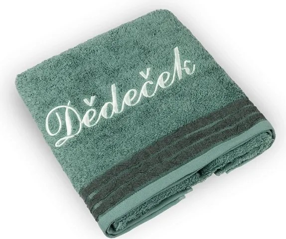Bellatex Froté ručník kolekce Léga s výšivkou Dědeček 50x100 cm Dědeček Zelená