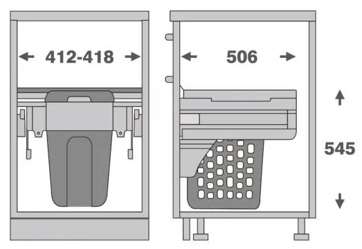 Prádelní koš Elegance, 48 l, 412-418x506x545 mm, bílý plast