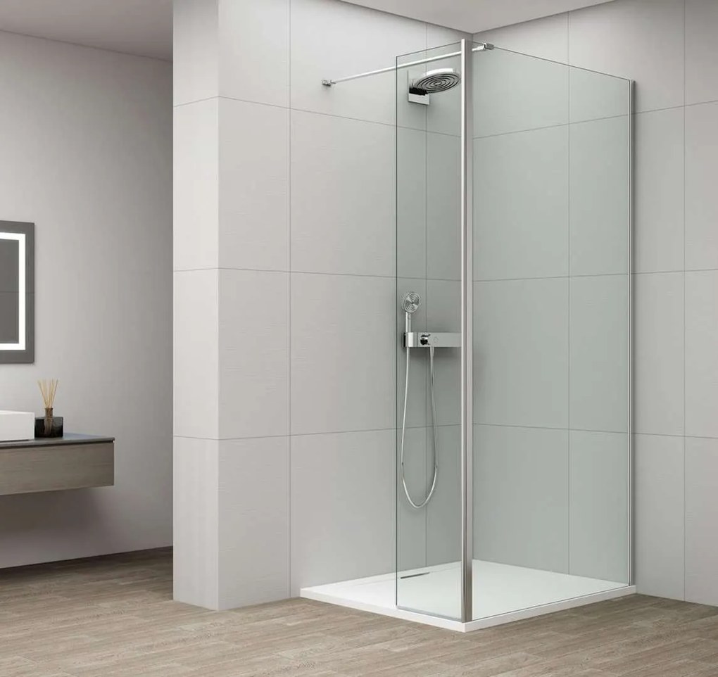 Polysan Esca - Sprchová stěna 120x210 cm, Antidrop, čiré sklo/chrom ES3A120B50