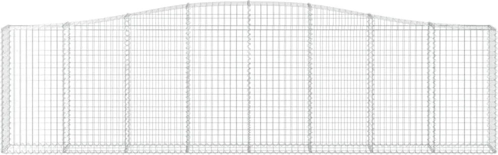 Klenuté gabionové koše 4 ks 400x30x100/120cm pozinkované železo 3145828