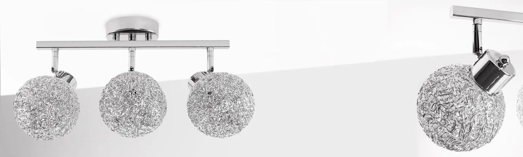 Toolight - Stropní kovová lampa GLAMOUR 3xE27 60W APP672-3C, chromová, OSW-05642