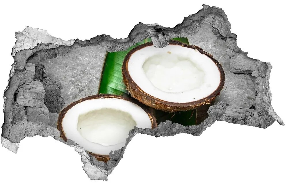 Wallmuralia Nálepka díra na zeď Poloviny kokosů 95x73 cm