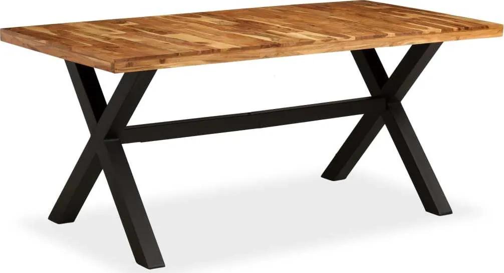 vidaXL Jídelní stůl masivní dřevo s sheeshamovým povrchem 180x90x76 cm [245639] Barva: Černá