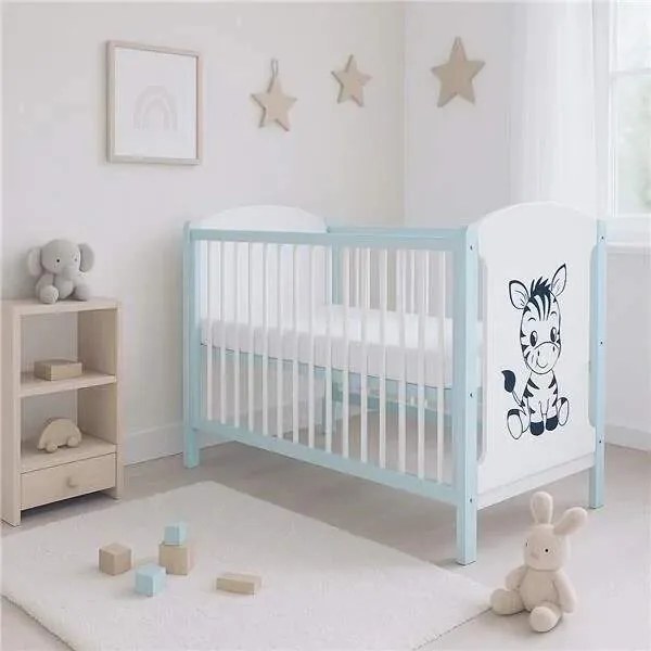 Dětská postýlka New Baby ELSA Zebra bílo-mátová