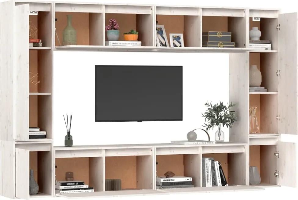vidaXL TV skříňky 8 ks masivní borové dřevo [3100195] Barva: Černá