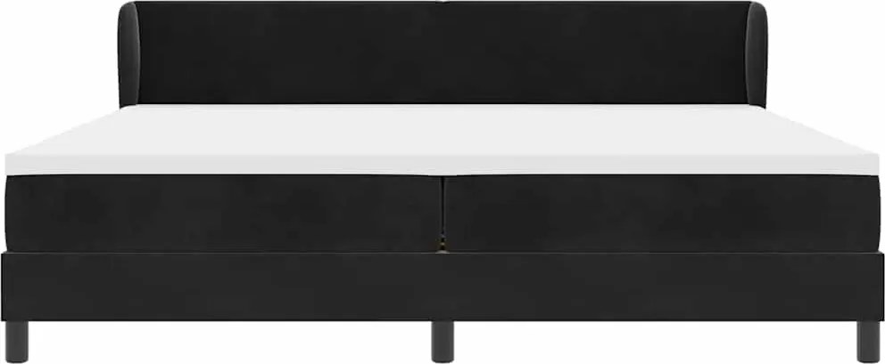 Postel s boxspringem s čelo Černá 200 x 200 cm samet 3340408
