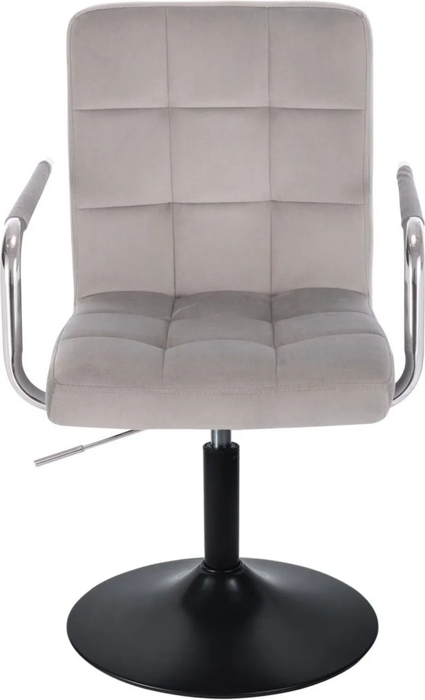 LuxuryForm DESIGN Otočná židle VERONA VELUR na černém talíři - světle šedá