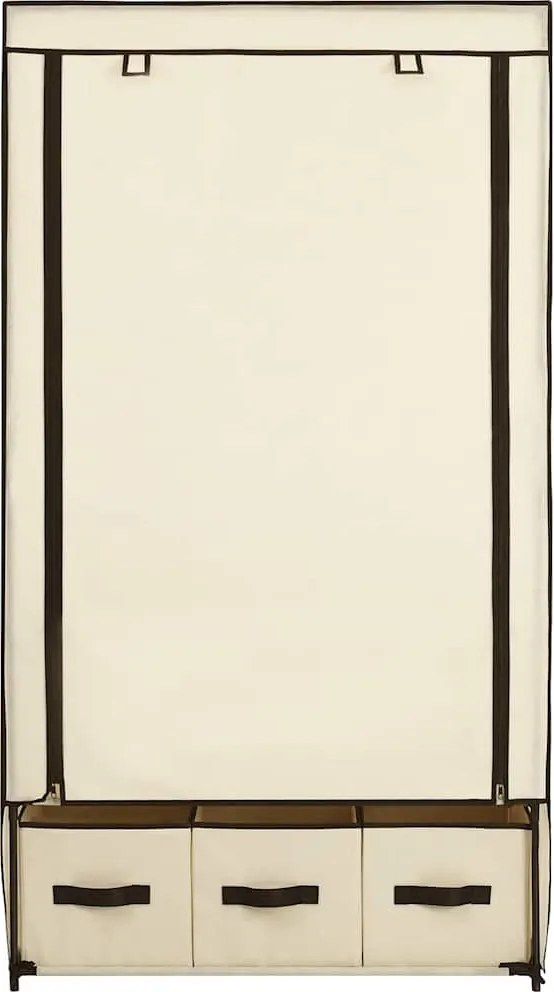 Šatní skříň krémová 87 x 49 x 159 cm textil 282459
