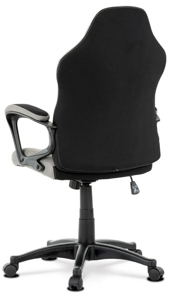 AUTRONIC Kancelářská a herní židle, potah růžová, šedá a černá látka, houpací mechanismus