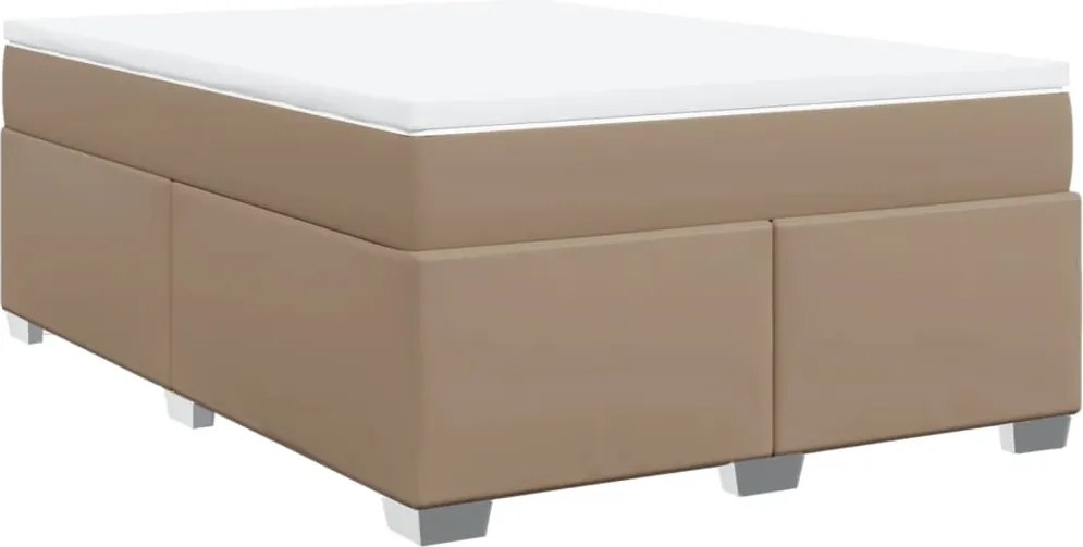 Box spring postel s matrací cappuccino 160x200 cm umělá kůže 3285220