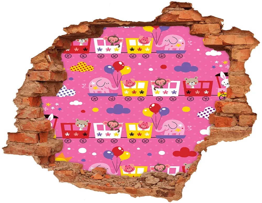 Wallmuralia Samolepící nálepka Zvířata ve vlaku 90x70 cm