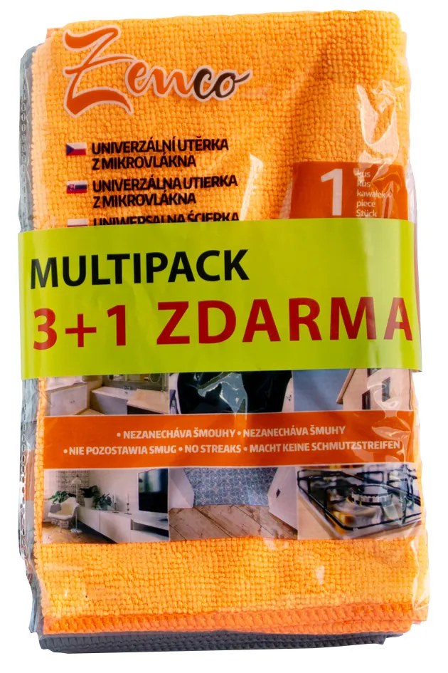 Univerzální utěrka z mikrovlákna 40x40 cm MULTIPACK 3+1