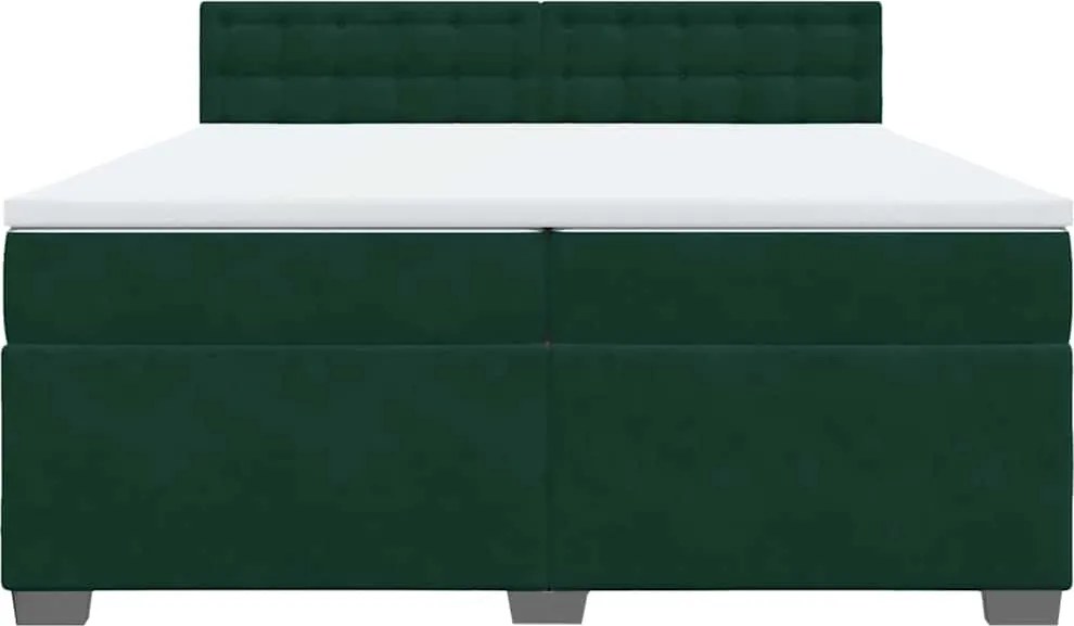 Box spring postel s matrací tmavě zelená 200x200 cm samet 3286417