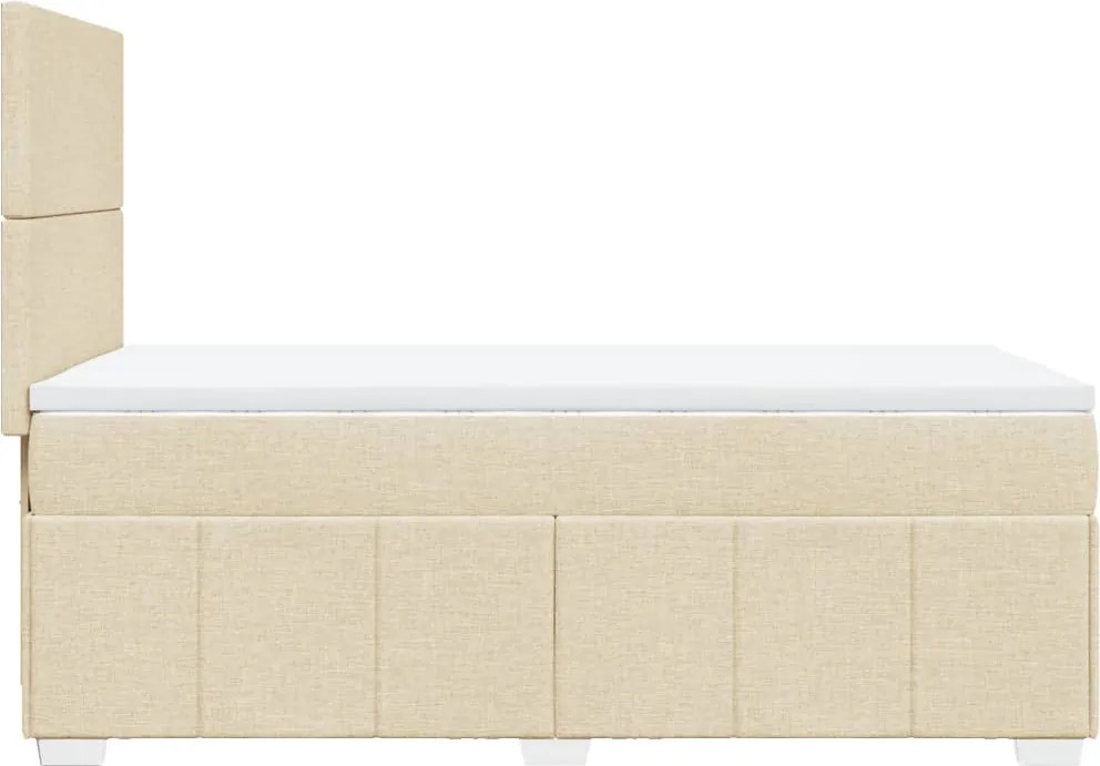 Box spring postel s matrací krémová 90x200 cm textil 3293849