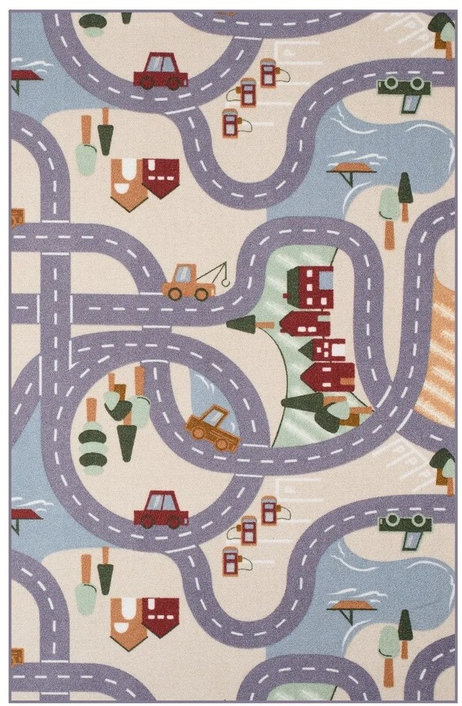 Vopi, Dětský kusový koberec Scanroad 39, 140x200, vícebarevná, dětský pokoj