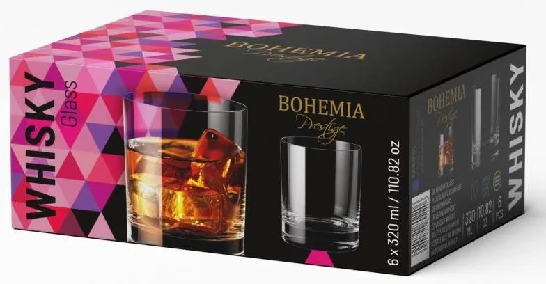 BOHEMIA PRESTIGE SKLENICE NA WHISKY 320ML 6 KS