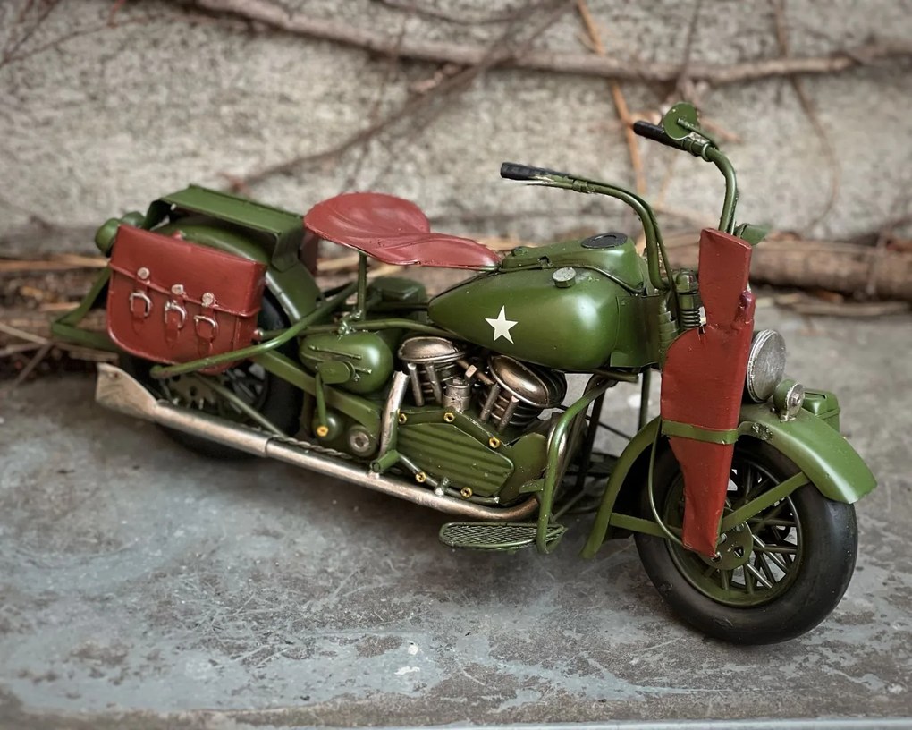 Plechový model - Vojenská motorka URAL