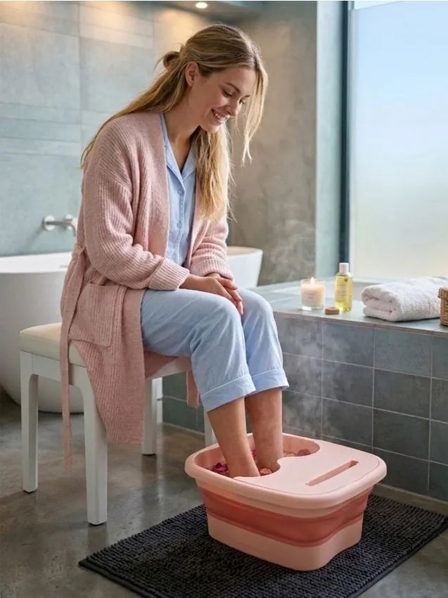 Sinsay - Skládací miska na masáž nohou - pastelová růžová