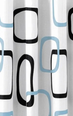 Aqualine Aqualine, Sprchový závěs 180x200cm, polyester, bílá/černá/béžová, ZP004