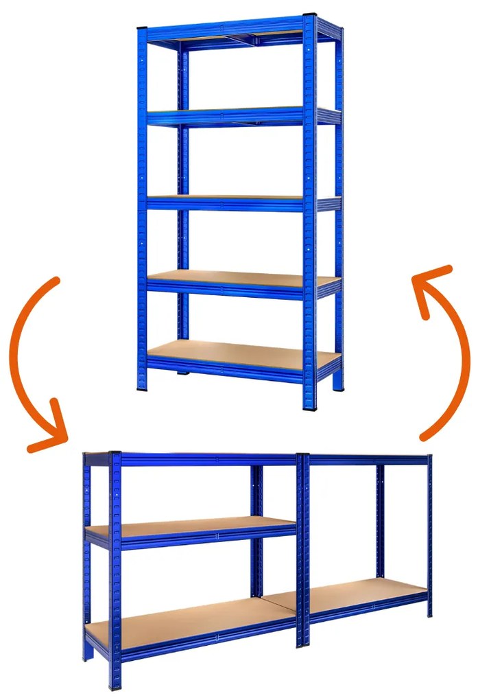 Regál s vysokou nosností HEAVY, max. 875kg, 90x40x180cm, modrá Monzana