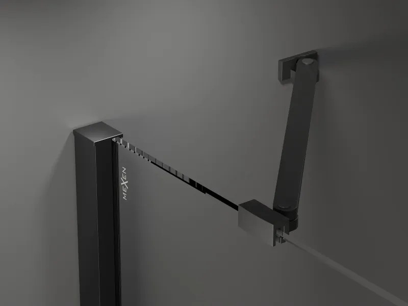 Mexen Velar Duo, sprchový kout s posuvnými dveřmi 90 x 80 cm, 8mm šedé sklo, černá matná, 871-090-080-42-70