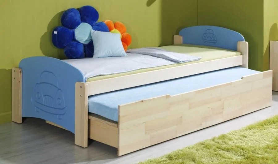 Casarredo Dětská postel JAN 2 vysouvací | Barva doplňků: borovice natural,barva: dol moření bílá