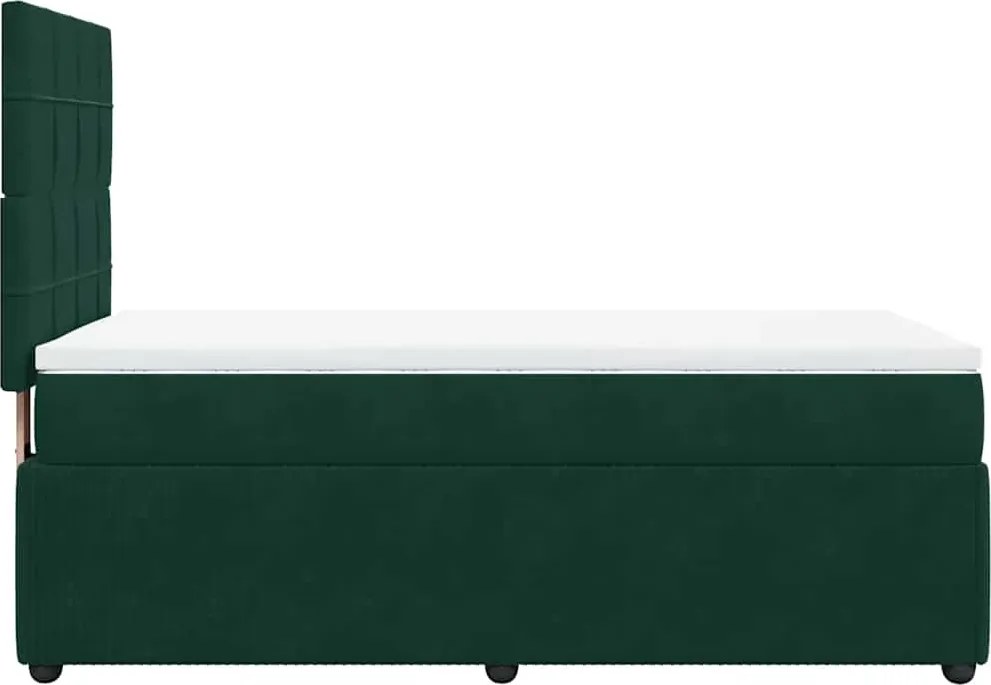 Box spring postel s matrací tmavě zelená 100x200 cm samet 3294565