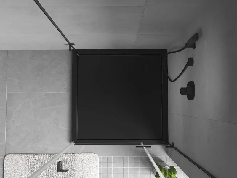 Mexen Flow sprchová vanička čtvercová slim 85 x 85 cm, černý mat - 46S708585