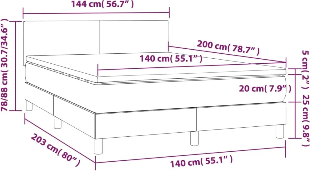 Box spring postel s matrací cappuccino 140x200 cm umělá kůže 3141010