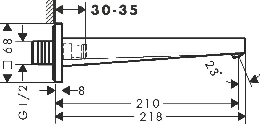 Hansgrohe Tecturis E, vanový výtok, chromová, HAN-73410000
