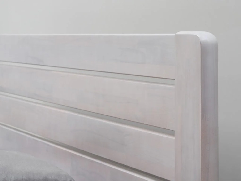 BMB Sofi Lux XL postel - buk Moření: Bílá, Provedení: ostré, Rozměr: 180 x 200 cm