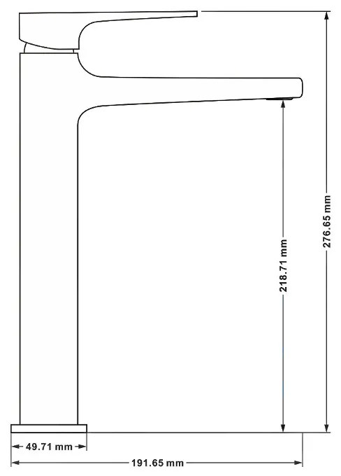 Mexen Lynx vysoká umyvadlová baterie, černá, 745910-70