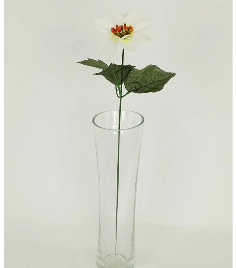 Květina umělá. Poinsécie, vánoční růže , barva bílá - jednohlavá UK-0028