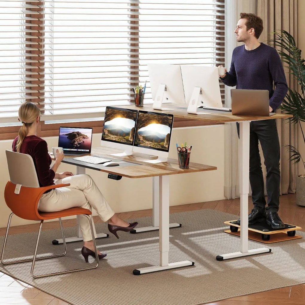 Costway Elektrický stojánek výškově nastavitelný stůl ergonomický stojánek