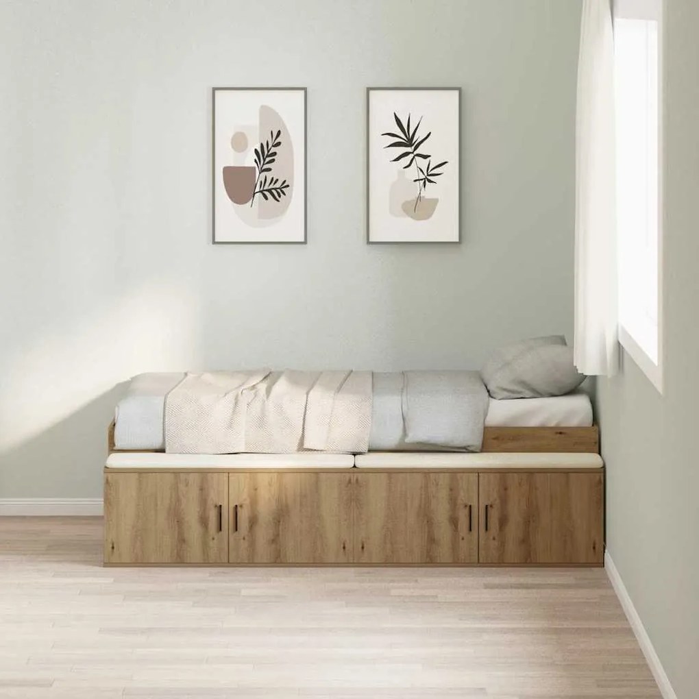 Rám postele Artisanový dub 90 x 190 cm Kompozitní dřevo 3335212