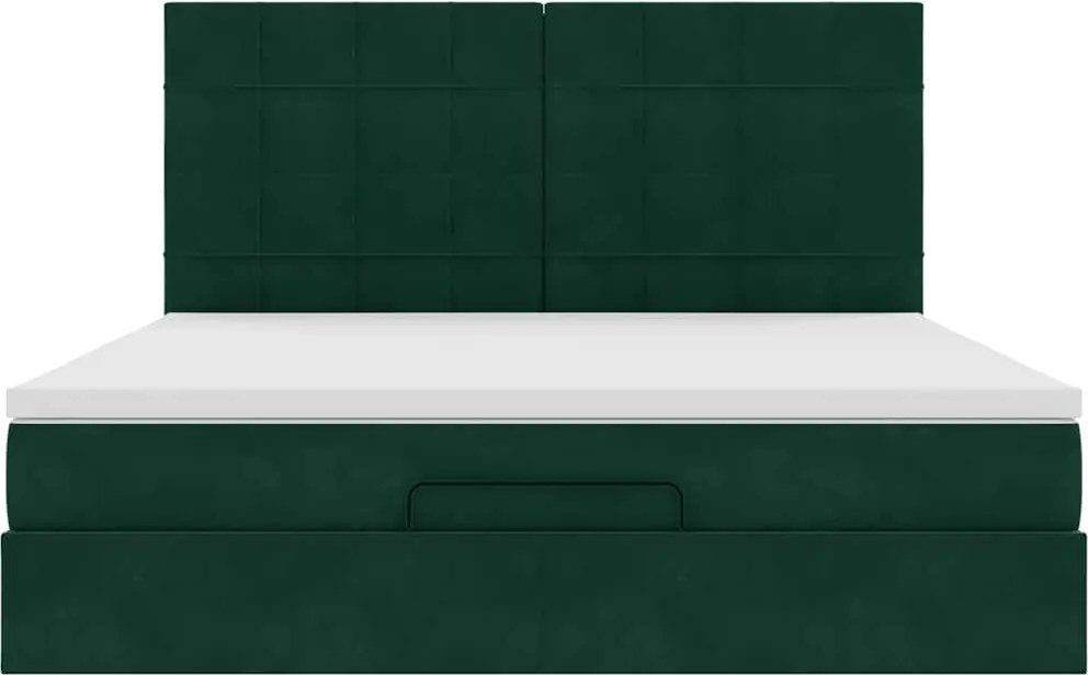Osmanský rám postele s matracíes tmavě šedá 160x200cm samet 3313484
